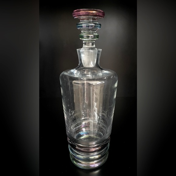 block | Dining | 2 Tall Vintage Block Crystal Carnival Ribbed Decanter ...